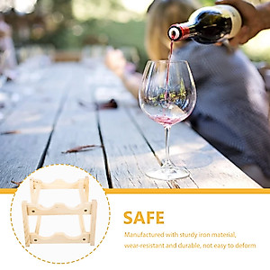 Yardwe Wooden Wine Bottle Rack countertops for Kitchen Counter Tops for Kitchens Wine Storage Holder Wine Bottle Holder Stand Small Display Stand Corner Cabinet Wine Storage Shelf