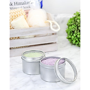 Cornucopia Brands 4-Ounce Round Metal Tins w/View Window Lids (12-Pack); Silver Tins w/Clear Lids