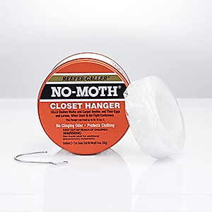 Reefer-Galler NO MOTH Closet Hanger, Kills Clothes Moths, Carpet Beetles, Eggs & Larvae, 3 Pack