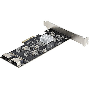 StarTech.com 8 Port SATA PCIe Card - PCI Express 6Gbps SATA Expansion Adapter Card with 4 Host Controllers - SATA PCIe Controller Card - PCI-e x4 Gen 2 to SATA III - SATA HDD/SSD (8P6G-PCIE-SATA-CARD)