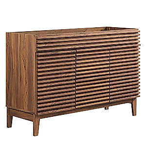 Modway Render 48" Double Sink Compatible (Not Included) Bathroom Vanity Cabinet in Walnut