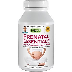 ANDREW LESSMAN Prenatal Essentials 360 Capsules - Complete Prenatal Vitamins for Women, No Additives Prenatal Multivitamin, Nutrients for Womens Prenatal & Postnatal - Methylfolate Prenatal with Iron