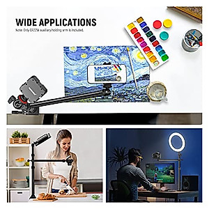NEEWER 14.2”/36cm Flexible Holding Arm, Camera Mount Stand Overhead Extension Arm with 360° Swivel Ball Head and Adjustable Clamp for DSLR & Mirrorless Camera, Phone, LED Video Light, Webcam, CR221A
