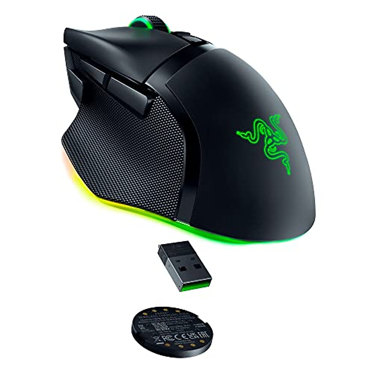Razer Wireless Charging Puck for Basilisk V3 Pro Gaming Mouse: Magnetic Wireless Charging - Compatible with Qi Charging Devices - Mouse and Mouse Dock Sold Separately