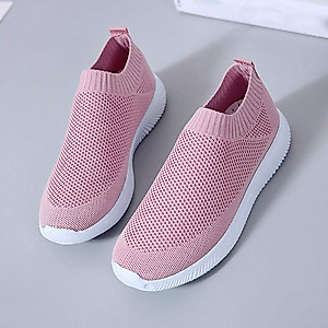 ZHOUXINGB Slippers for Women, Basketball Shoes for Women Casual Sandals Office Dress Shoes Comfy Shoes Heels Low Boots Heeled Slip On Sneakers Women Leather Pink