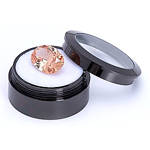 Mini Diameter 1.3 inch Loose Diamond or Gemstone Display Box Case Holder Show Container Metal (Black-1.3x0.5 inch)