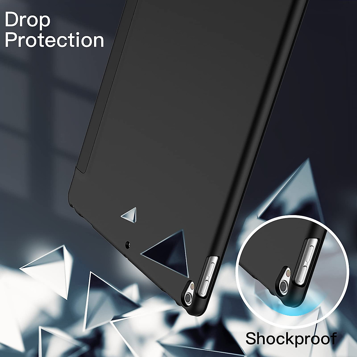 JETech Case for iPad Pro 10.5-Inch and iPad Air 3 (10.5-Inch 2019, 3rd Generation), Protective Hard Back Shell Soft-Touch Tablet Stand Cover, Auto Wake/Sleep (Black)