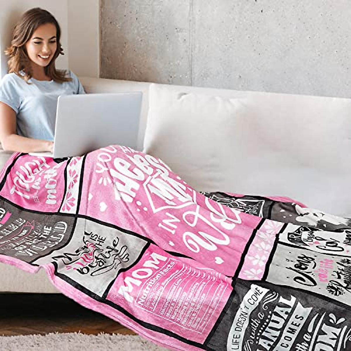 Sulpoie Gifts for Mom Blankets, Birthday Gifts for Mom, Mom Gifts, Gifts for Mom from Daughter, Valentine's Day Gifts for Mom,Gifts for Mom Mothers Day Throw Blanket 60"x50"