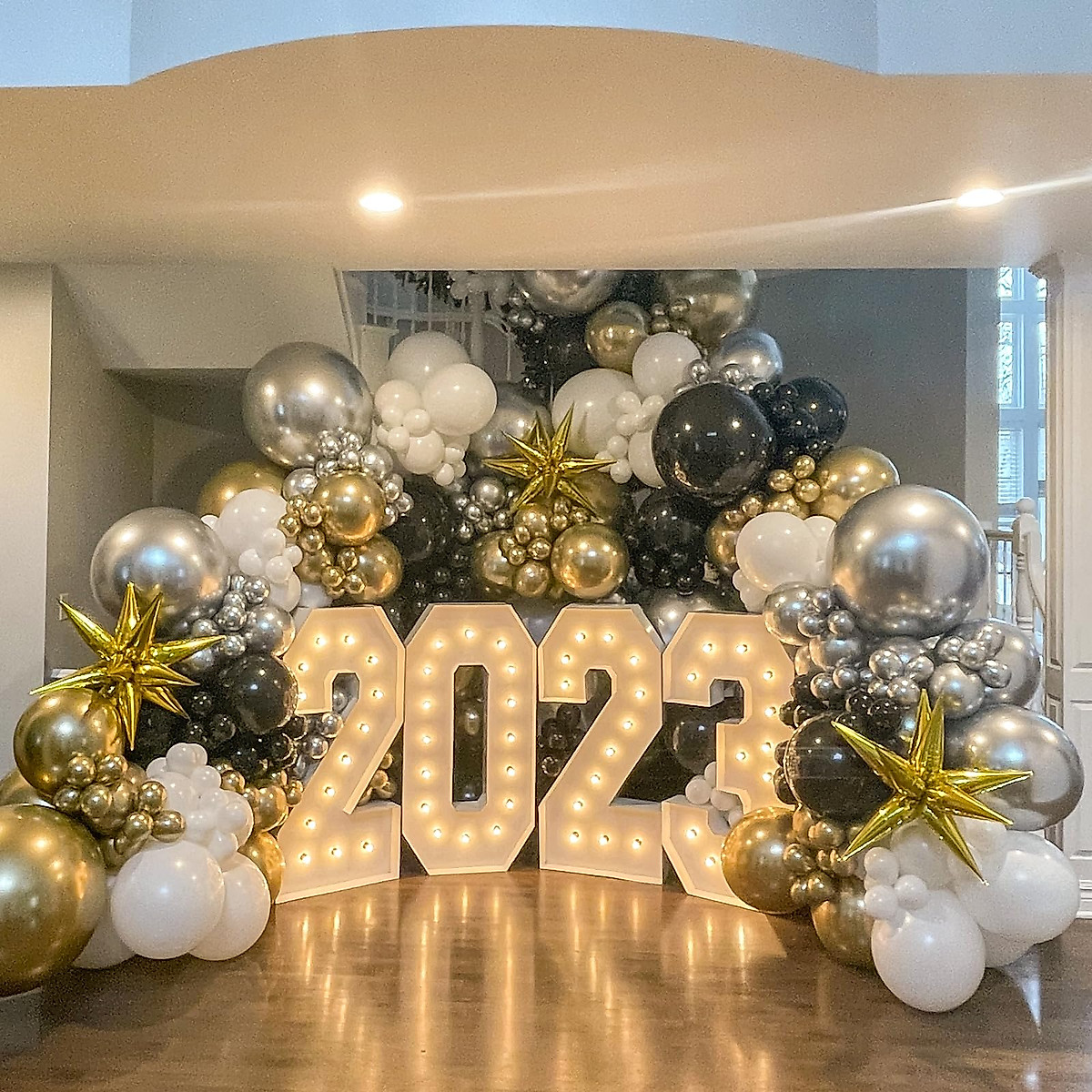 RUBFAC Silver Balloons, 146pcs Different Sizes Pack of 36 18 12 10 5 Inch for Balloon Garland or Balloon Arch as Graduation Wedding Birthday Baby Shower Anniversary Party Decorations