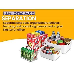 YBM HOME Storage Bins - Open Plastic Organizers and Storage Basket for Kitchen Pantry Organization, Under Sink Bathroom Storage, Toy Baskets, Food Storage Box Containers (Small - Clear 2 Packs)