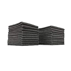 The Rag Company - All-Purpose Microfiber Terry Cleaning Towels - Commercial Grade, Highly Absorbent, Lint-Free, Streak-Free, Kitchens, Bathrooms, Offices, 300gsm, 10in x 10in, Grey (20-Pack)