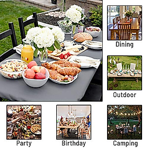 Shamrock Home 4ft Fitted Tablecloth Rectangle Grey Table Cover – Table Cloth - Fitted Table Covers for 4 Foot Tables. Washable Picnic Table Cover Indoor Outdoor Elastic Tablecloth 24 x 48 inch