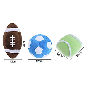 Dog Chew Toys, Durable Dog Chew Toy for Aggressive Chewers, Ball Shape Sports Training Reusable Fluffy Dog Balls Toy, Interactive Dog Teeth Molar Toy for Small Medium Large Puppy Dogs Rugby