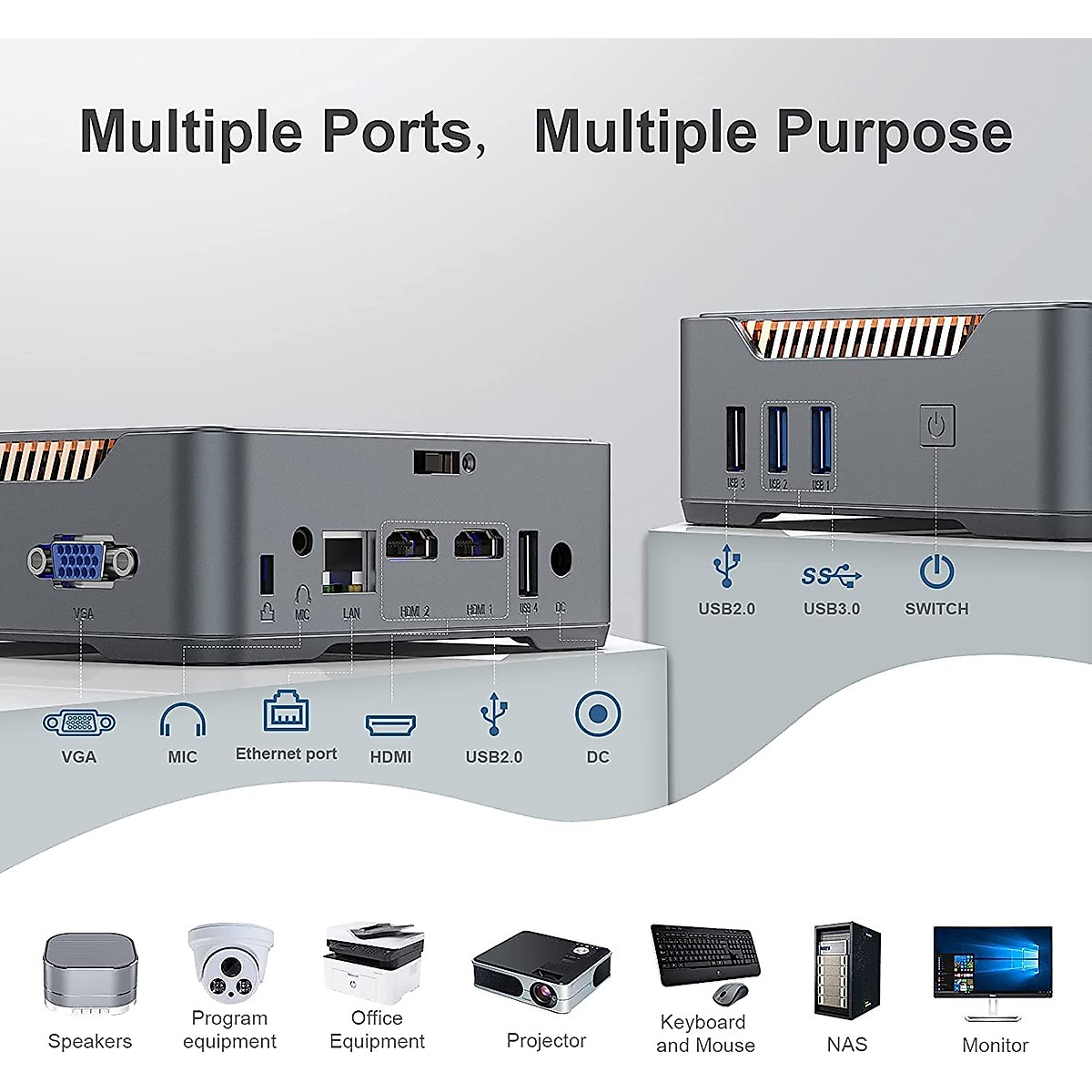 OUVISLITE Mini PC Window 11 Pro with Ιntel Celeron J4125 (Up to 2.7GHz), 8GB DDR4 128GB SSD Mini Computer Small Desktop PC Support 2TB Expansion, 4K HDMI, Triple Display, Dual WiFi, BT4.2, HTPC