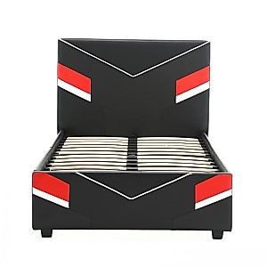 X Rocker Orion eSports Twin Gaming Bed, Black Faux Leather, Durable Frame and Padded Headboard