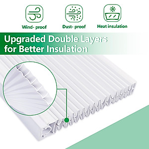 Forestchill Window Air Conditioner Side Panel with Double Layers, Upgraded Insulation AC Side Panels for Window AC Unit, Fits Up to 17" H x 10" W, Pack of 2, White