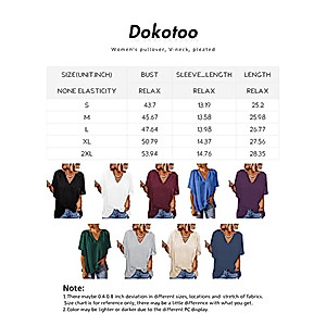 Dokotoo Womens Summer Tops Casual Short Sleeve Shirts V Neck Pleated Tunic Tops Loose Cute Bell Sleeve Chiffon Blouses for Ladies Plus Size,2XL(US 18-20),Black