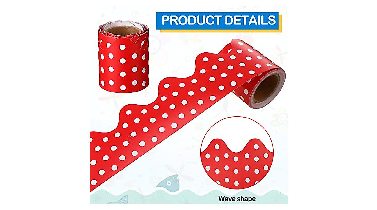 Scalloped Bulletin Board Borders - 24 Colors, 394 Feet