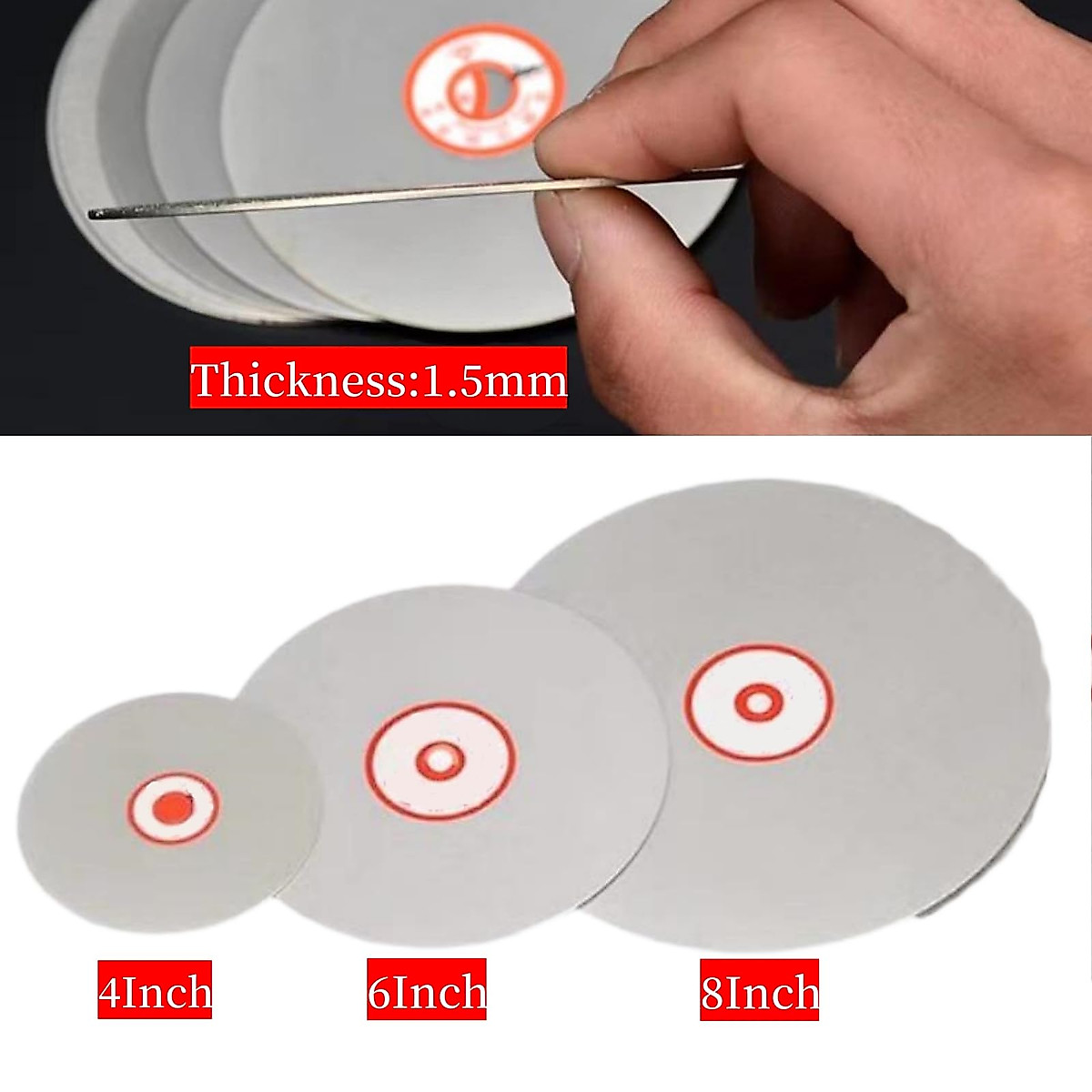 Diamond Flat Lap Disc Set 10 PCS, ENLAYER 4Inch Diamond Polishing Disc 80/100/200/400/600/800/1000/1500/2500/3000 Grit Wheel Lapping Grinding Disc Tool for Cutting or Sanding Stone and Glass