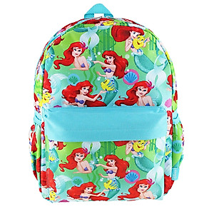 Disney's The Little Mermaid 16 inch All Over Print Deluxe Backpack With Laptop Compartment