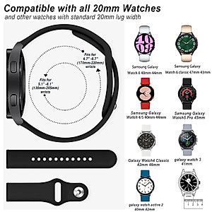 Sport Band for Samsung Galaxy Watch 7/6/5/4/FE Band 40mm 44mm/Galaxy Watch 6 Classic 47mm 43mm/4 Classic 46mm 42mm/Active 2/Watch 5 pro 45mm/3 41mm Women/Men,20mm Silicone Strap Correa Wristbands 4PCS