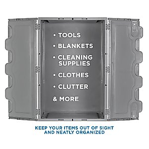 Mount-It! Collapsible Plastic Storage Crate, Folding and Stackable Utility Distribution Container with Attached Lid, 65L Liter Capacity, Pack of 1