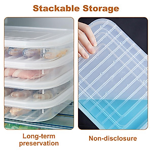 CYEAH 6 Pcs Bacon Keeper Plastic Deli Meat Saver with Lids, Bacon Keeper Airtight Cold Cuts Cheese Container for Refrigerator, Food Refrigerator Storage Box Shallow Low Christmas Cookie Holder