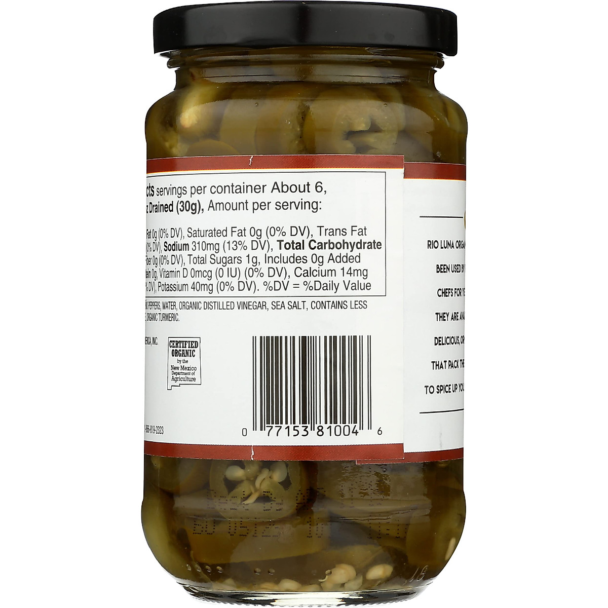 RIO LUNA Organic Nacho Sliced Jalapenos, 12 OZ