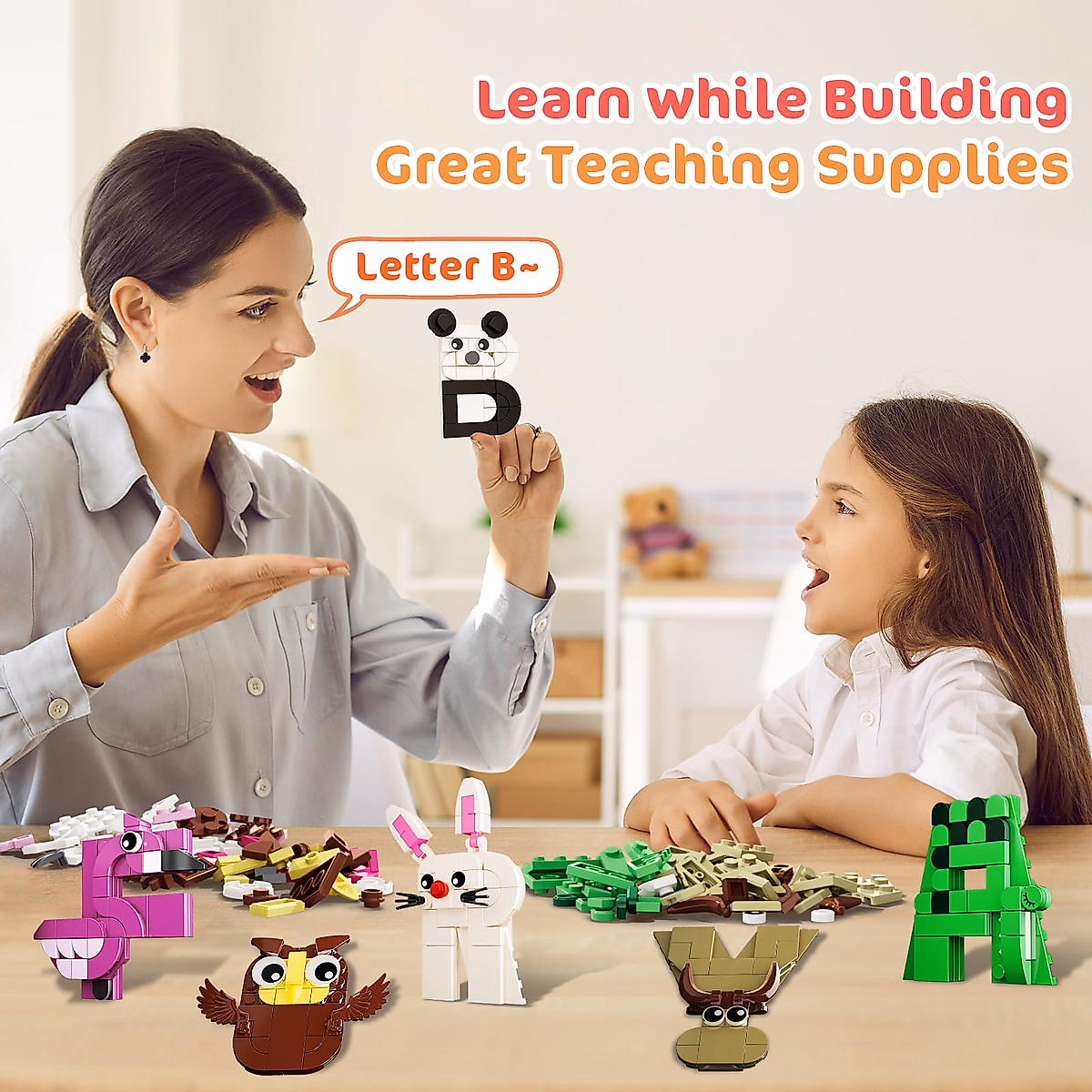 HOGOKIDS 26 Packs Party Favors for Kids - Animal Alphabet Building Set for Valentines Day | ABC Letters for Classroom Prizes Goodie Bag Fillers Stocking Stuffers Birthday Gifts for Boys Girls