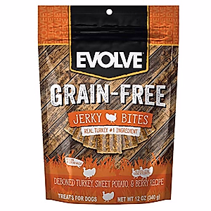Evolve Grain Free Turkey, Pea, and Berry Jerky Bites Dog Treats