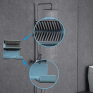 Shower Hair Catcher Wall Mount, Easy to Install and Clean Hair Trap for Shower Drain Protector, Durable Shower Drain Hair Catcher, Reusable Bathroom Gadgets Hair Collector for Shower, Light Blue