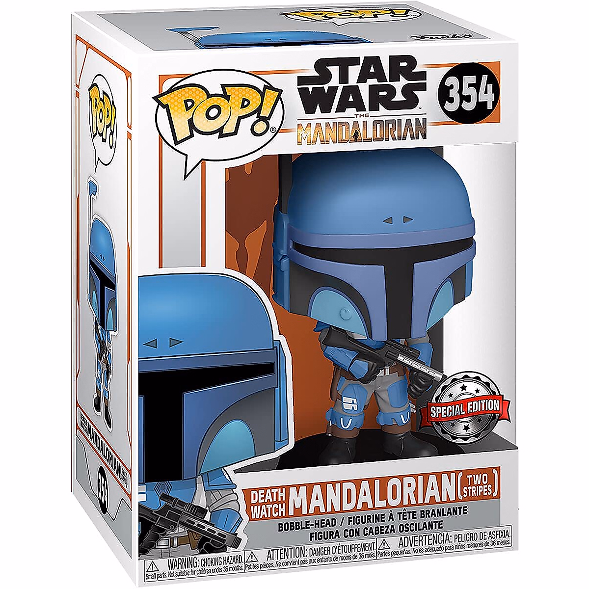 Funko , Multicolor,FK46091 Star Wars The Mandalorian POP! TV Vinyl Figure Death Watch Mandalorian (Two Stripes) 9 cm