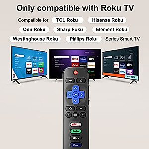 【Pack of 2】New Universal TV Remote for All Roku TV，Replacement Remote Compatible Only for Roku TV Remote, Replacement for TCL Roku/for Hisense Roku/for Onn Roku TV(Not for Roku Stick and Box)