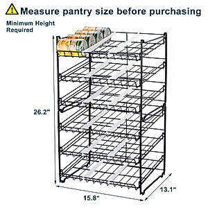 Toplife 2 Pack Stackable Can Organizer Rack, Soda Can Beverage Storage Dispenser Rack, Holds up to 36 Cans for Pantry, Refrigerator, Cabinet or Countertop, Black - Thicker Version