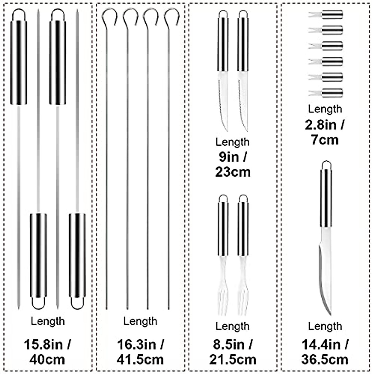 31Pcs Barbecue Accessories Tools Kit Stainless Steel Grilling Utensil Set with Storage Bag for Men Women Dad - BBQ Grill Tools Set with Thermometer for Backyard Party, Tailgating, Camping