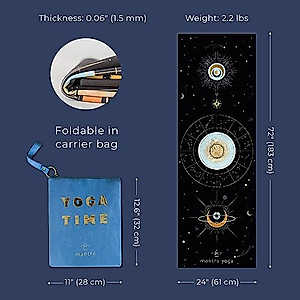 Mantra Yoga Travel PRO 1.5mm - Foldable Fitness & Exercise Mat with Bag | Lightweight, Compact & Eco-Friendly | Non-Slip & Washable | For All Types of Yoga | 72" L x 24" W
