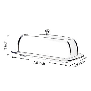 Youngever Plastic Butter Keeper, Reusable Clear Butter Dish, Butter Container with Lid