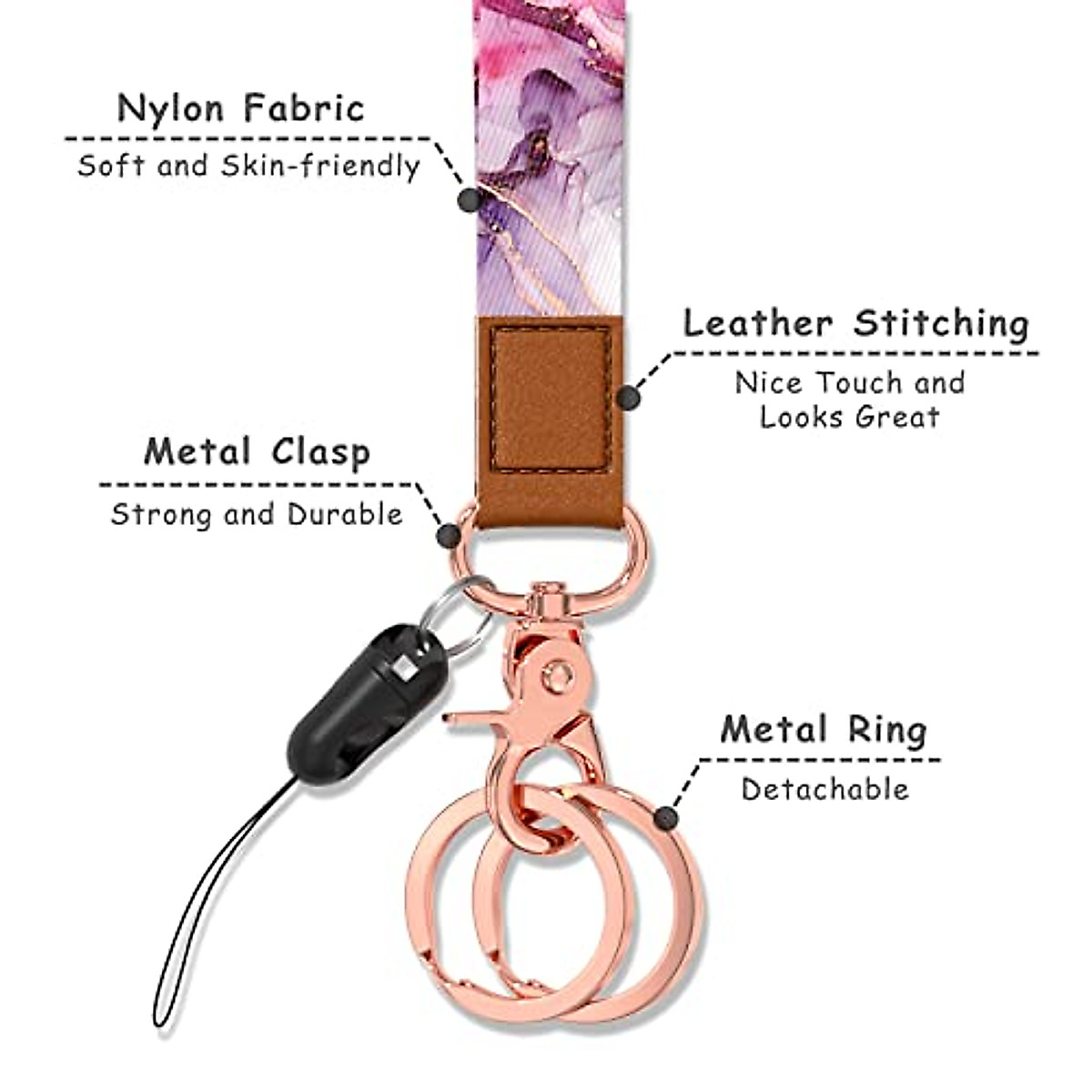 Rimilak Wristlet Keychain, Wrist Lanyard Key Chain for Women Men Car Keys ID Badges Card Wallet Phone Camera