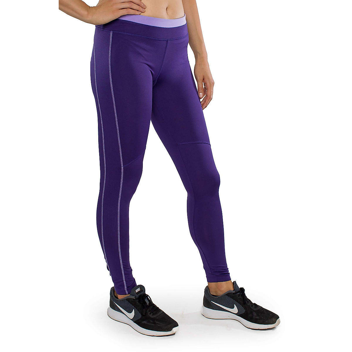 Alex + Abby Women's Plus-Size Advantage Legging 2X Blast Purple/Deep Lilac