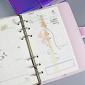 10pcs A6 Binder Dividers Ruler Gold Stamping 15cm Scale 6 Holes Gilding PP Bookmark Ruler for Loose Leaf 6 Rings Binder Notebook Accessories Planner Snap in Bookmark Divider Measuring Rulers Set