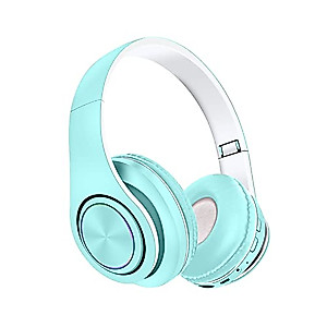 Head-Mounted Bluetooth Headphone, Soft Earmuffs & Light Weight, 9D Surround HiFi Stereo Sound,Long Endurance,for Sports, Driving,Fitness,for iOS Android (Blue)