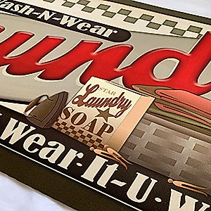 Ukeler Laundry Room Rug, Laundry Room Floor Rug for Wash Room Non Skid Kitchen Floor Mat Non-Slip Rubber Area Rug 20x59