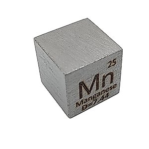 Pure Metal Manganese 10mm Density Mn 99.97% Cube for Element Collections Lab Experiment Material Hobbies Simple Substance Block Display DIY