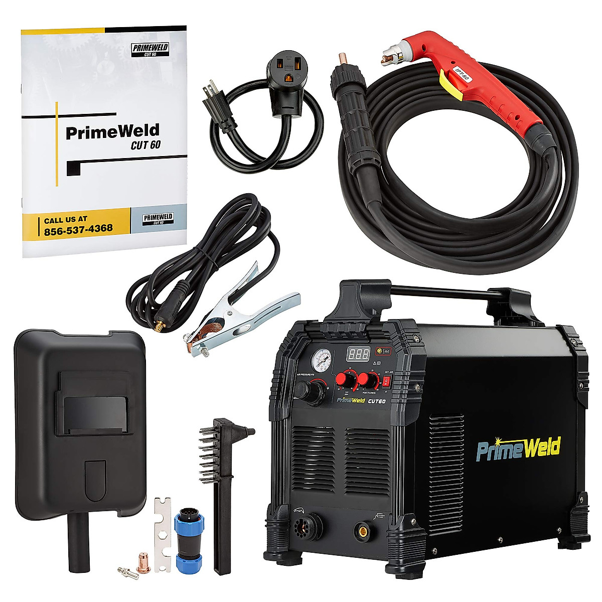 PRIMEWELD CUT60 60Amp Non-Touch Pilot Arc PT60 Torch Plasma Cutter 110V/220V Dual Voltage 3 Year Warranty