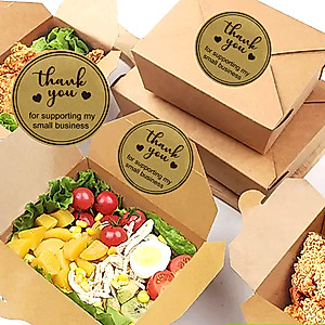 2 Inch Kraft Valentine's Day Thank You for Supporting My Small Business Stickers with Hearts - Heart Valentines Present Gift Thank You Labels Seals for Bubble Mailers and Gift Bags 500 Pcs