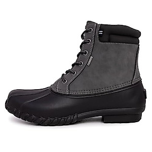 Nautica Mens Duck Boots - Waterproof Shell Insulated Snow & Rain Boot - Winter Shoe - Channing-Charcoal/Black-12