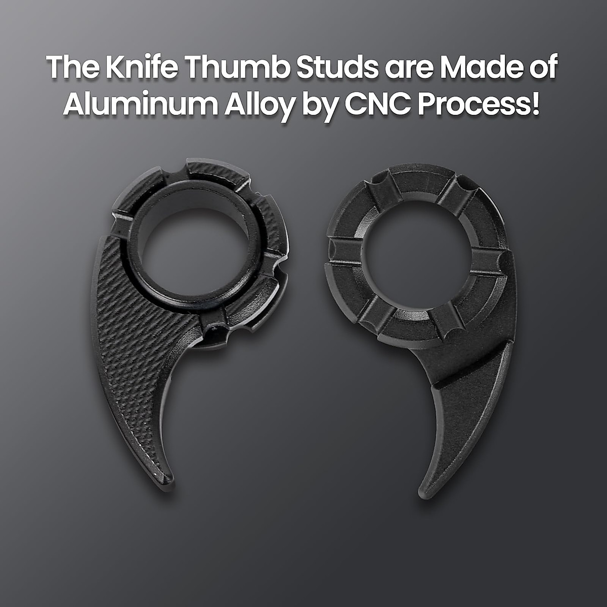 LYPOBALA Knife Thumb Studs for Spyderco Paramilitary 2 (PM2), Spyderco Delica 4, Spyderco Manix 1, Spyderco Tenacious/Endrua, Thumb Studs for Spyderco Knife with 13mm Round Hole Thumb Stud (Black)