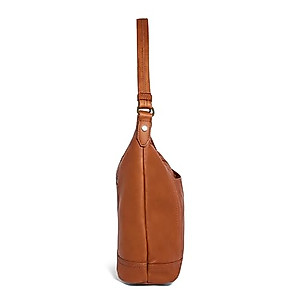 American Leather Co. Hudson Hobo Shoulder Bag for Women, Brown, Soft Leather Purse, Modern Handbag with Zippered Main Compartment & Slip Pockets, Functional & Fashionable Handbags for Women