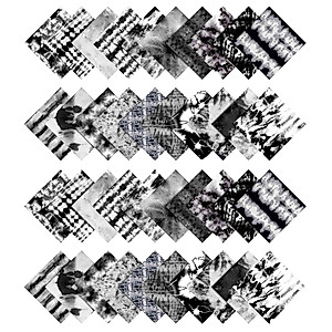 Soimoi Precut 10-inch Chihuahua & Dot Prints Cotton Fabric Bundle Quilting Squares Charm Pack DIY Patchwork Sewing Craft- Black