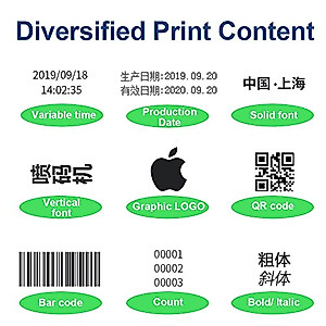 Online Inkjet Printer 5inch Touch Screen Automatic Code Printing Machine Print Logo QR Code Barcode for Assembly Line (12.7mm)